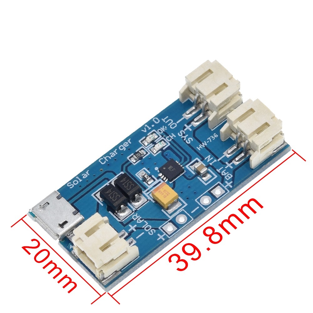 500Ma Mini Solar Lipo Charger Board CN3065 Lithium Battery Charge Chip ...