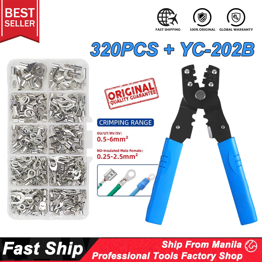 320PCS Crimp Terminal+202B Pliers,U Shaped,O Shaped,Wire Connector,0.5 ...