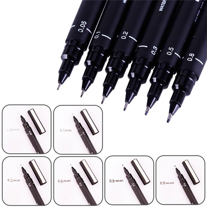 Unipin Uni pin Fine Line Drawing Pen BLACK- Water and Fade Proof ...