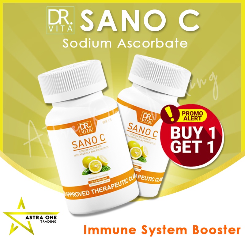 BUY 1 GET 1 Dr. Vita Sano-C Sodium Ascorbate w/ Acerola & Probiotics ...