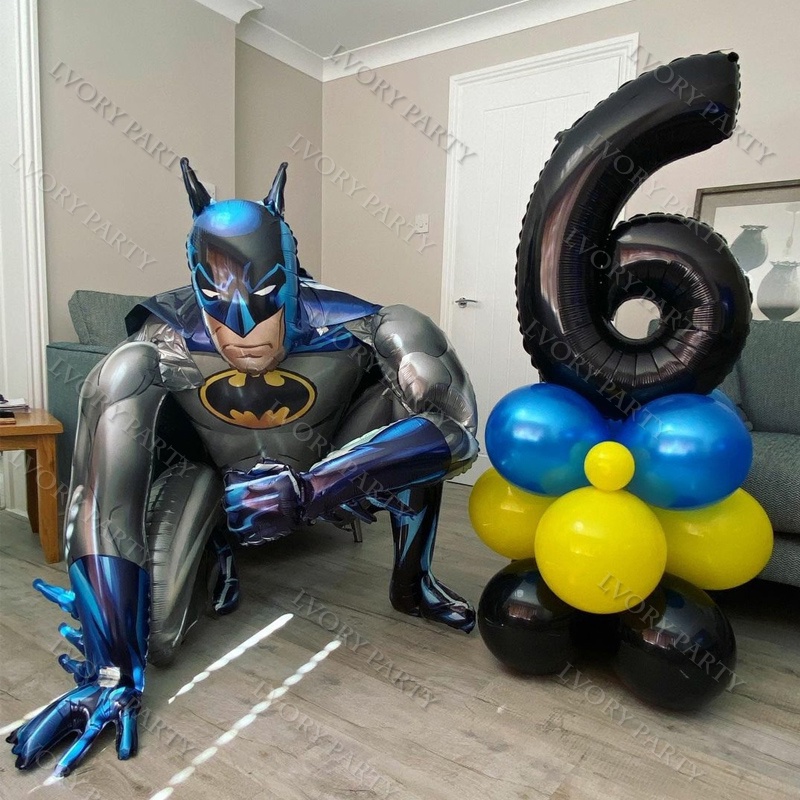 3D Batman Number Aluminum Foil Balloons Set Batman Birthday Party ...