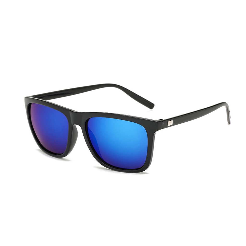 Men's Classic Square Sunglasses, Reflective Silver/Black Vintage ...
