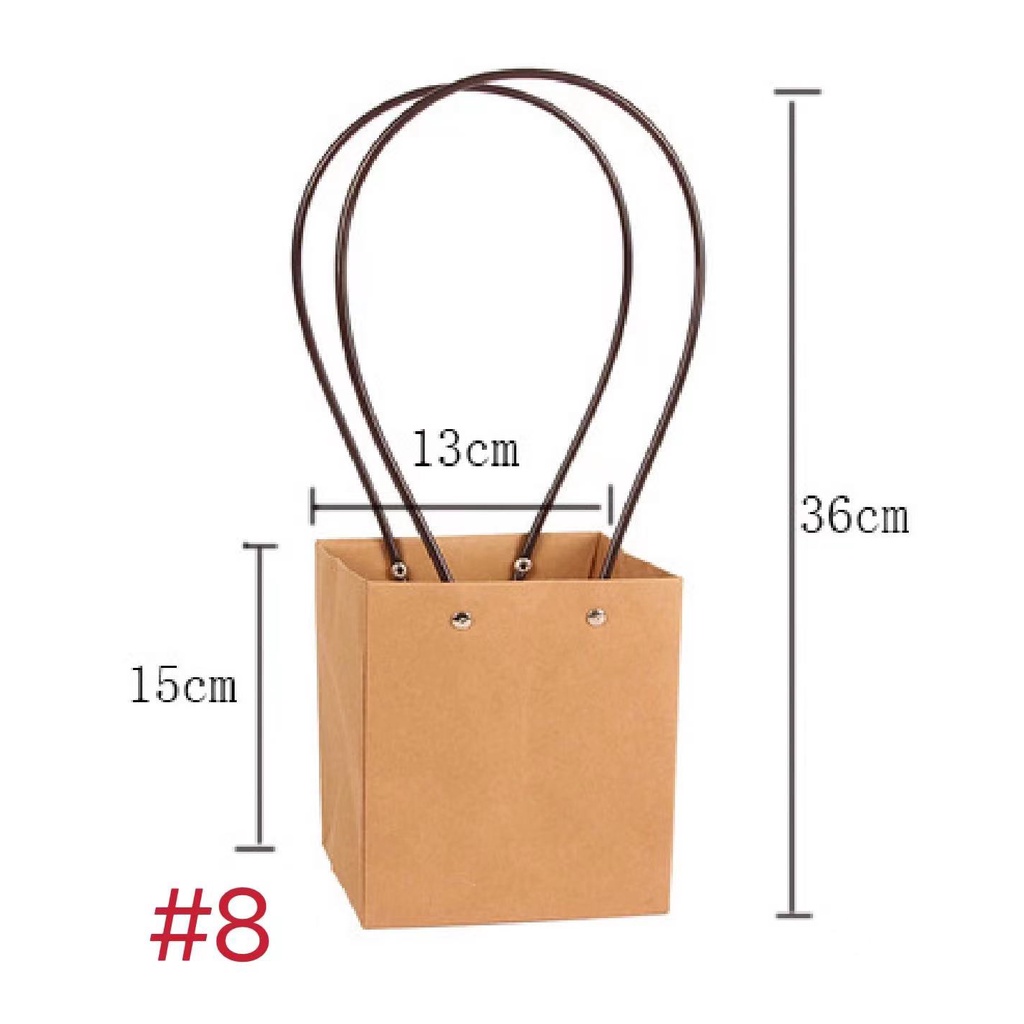 Kraft paper tote bag flower shop wrapping paper gift packaging tote bag ...