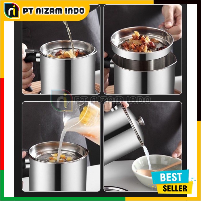 Oil Pot Stinless Cooking Oil Filter / Cooking Oil Filter Container ...