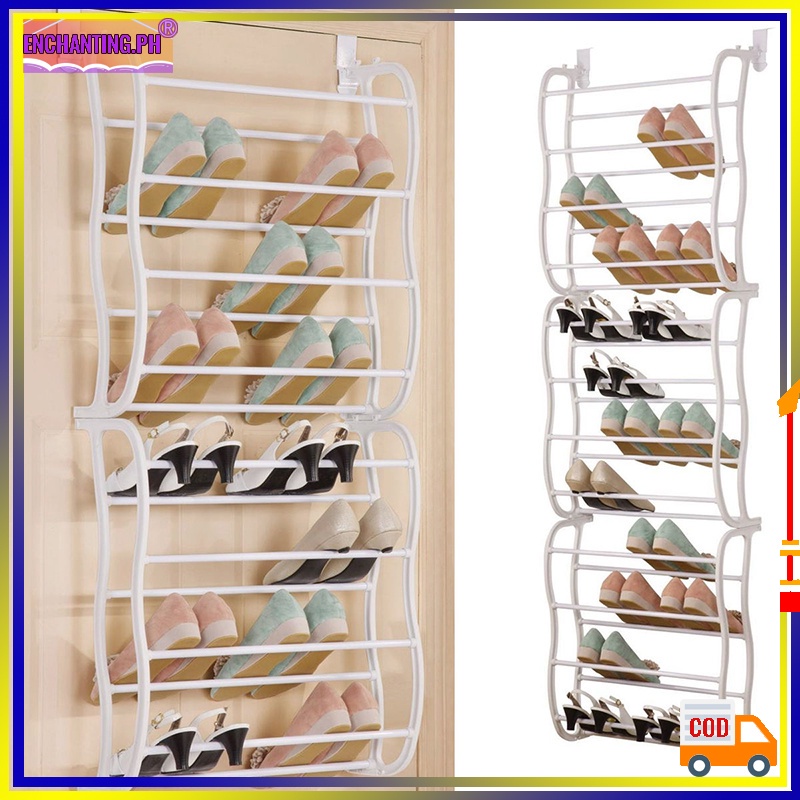 COD Hanging Over The Door Shoe Rack 36 Pair Wall Mounted Shoes Rack ...