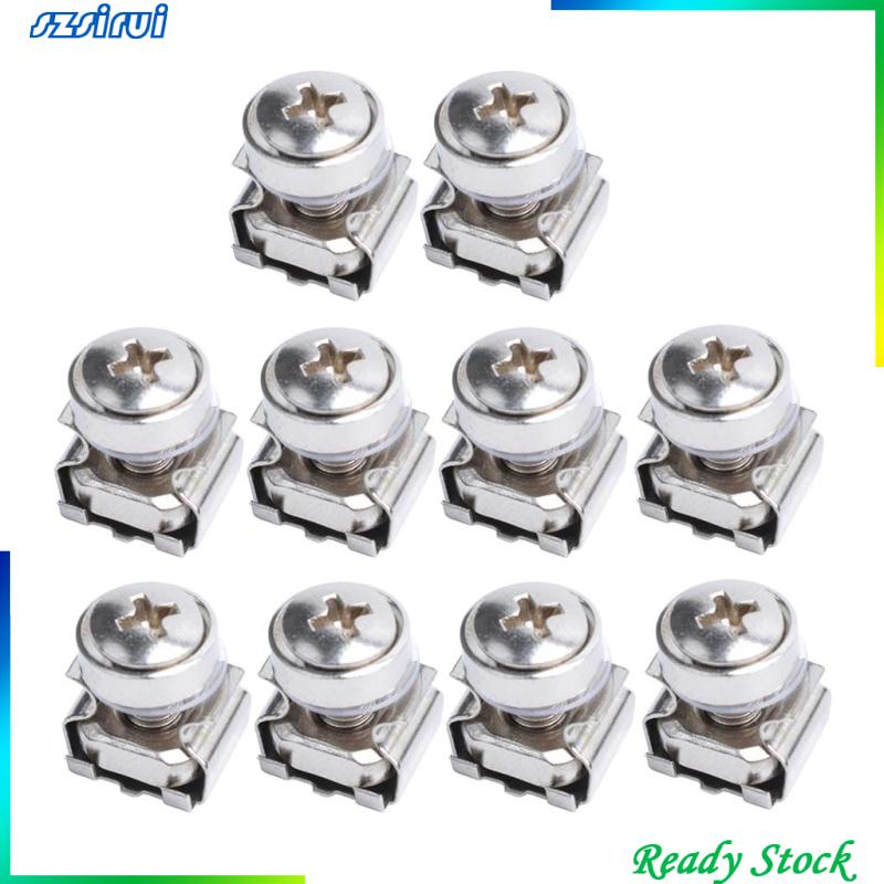 [ 10 Pack M6 Rail Case Clips Cage Nuts Washers 19inch Rack bolts ...