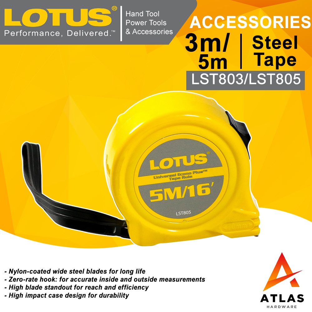 Lotus Measure Steel Tape 3m & 5m (Accutape) | Shopee Philippines