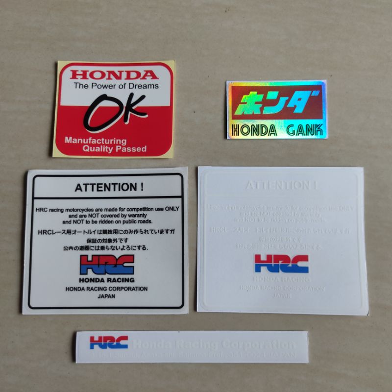Quality Honda ok hrc gang Honda print stickers | Shopee Philippines