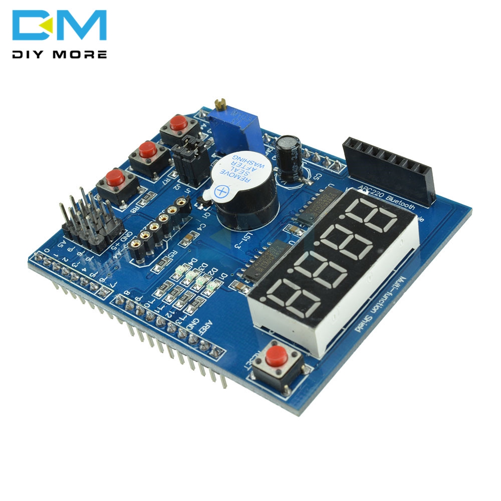 Multi Function Shield with Buzzer LM35 4 Digit Digital LED Expansion Board Module for Arduino ...