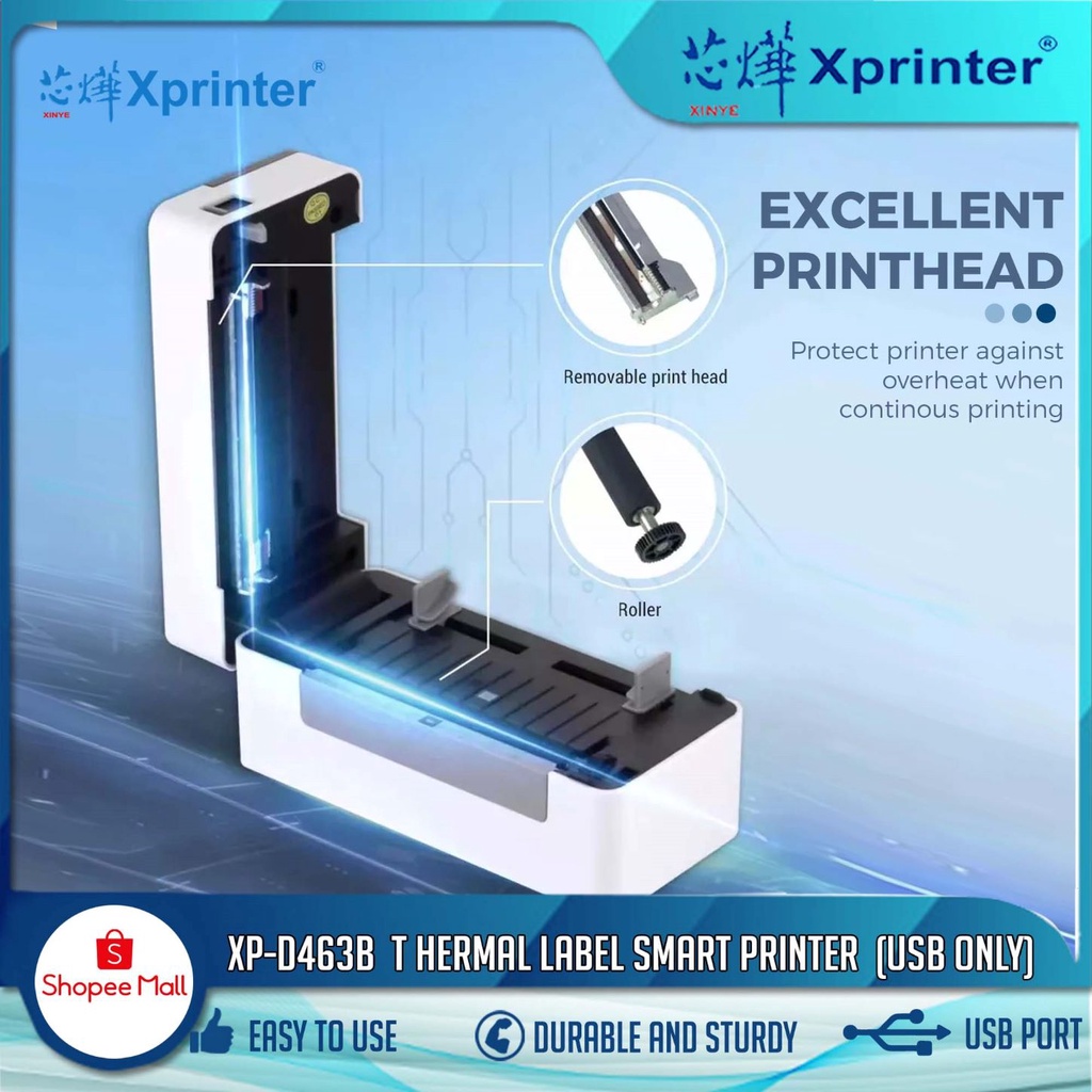 Xprinter XP-D463B Thermal Label Printer (USB ONLY) | Shopee Philippines