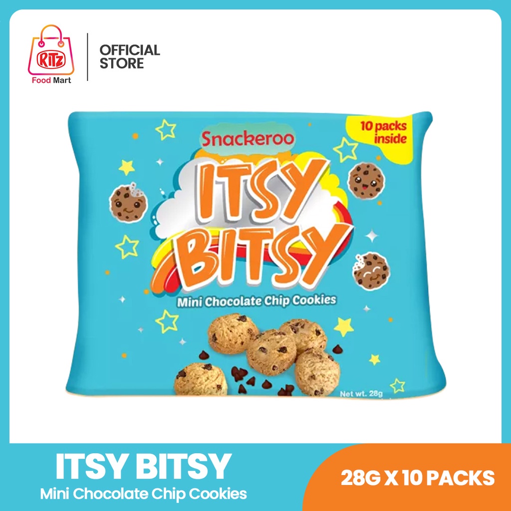 Snackeroo Itsy Bitsy Mini Chocolate Chip Cookies (10 packs) | Shopee ...