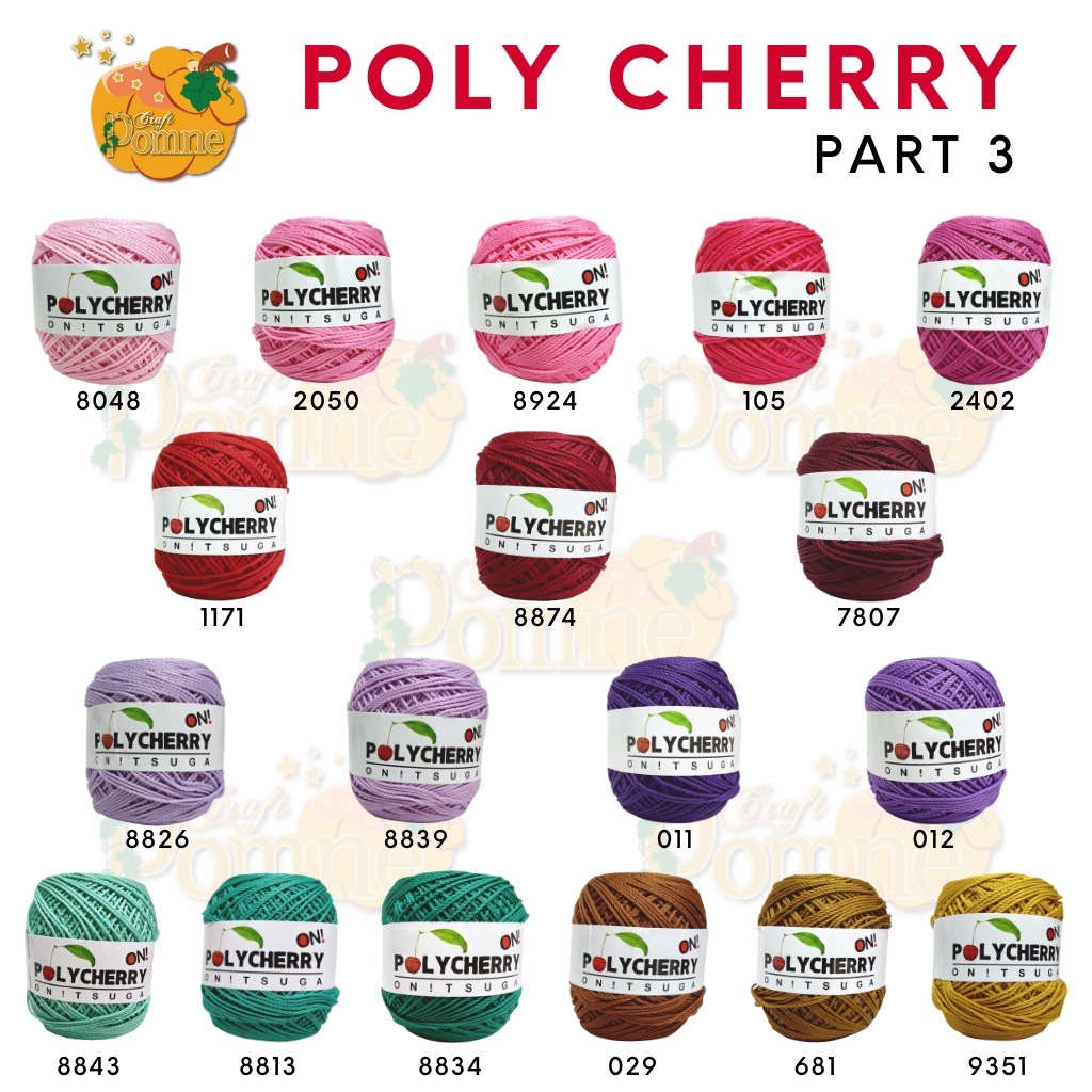 LEBAY Onitsuga Poly Cherry Knitting Yarn (Polyester Yarn) - PART 3 polycherry | Shopee Philippines