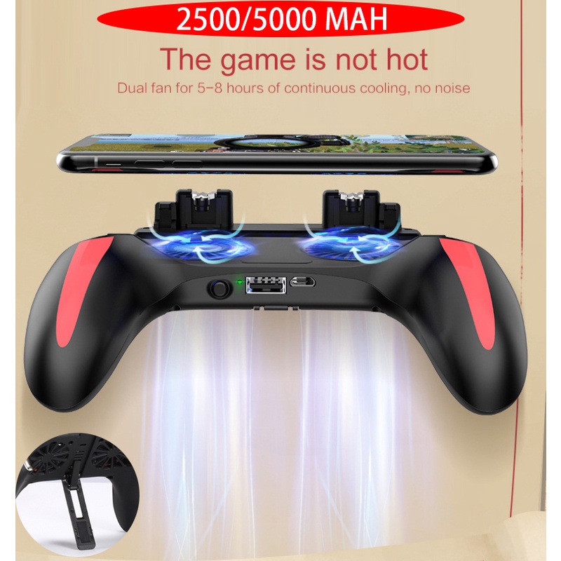 H10 Gamepad Pubg Controller Double Cool Fan 5000 Mah Powerbank Game ...