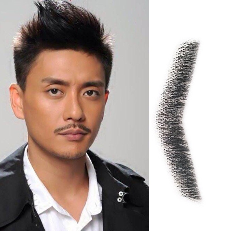 DF Fake Man Mustache Film Human for Full Men Party Tied Hair | Shopee ...