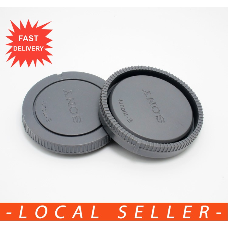 Grey Body and Rear Lens Cover Cap for Sony E NEX A7 A7R A6500 A6000 ...
