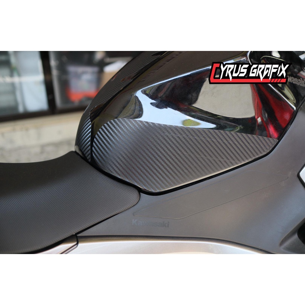 HIGH QUALITY NINJA 400 3D CARBON TANK STICKER PROTECTOR (BUBBLE FREE ...