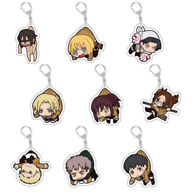 Attack On Titan Keychain Anime Accessories Cartoon Double Sided Acrylic ...