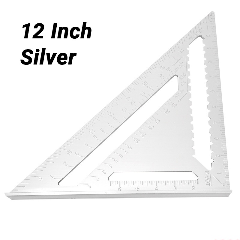 7inch/12inch Triangle Ruler Carpenter Square Speed Aluminum Alloy Ruler ...