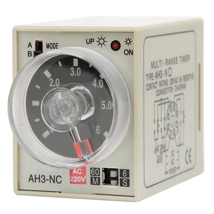 AC 220V Delay Timer Time Relay Switch 6s 60s 6min 60min Adjustable A/B ...