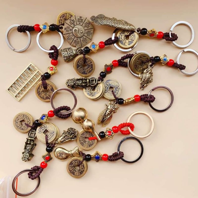 JnJ chinese Money amulet lucky charm fengshui Keychain for wallet ~bag ...