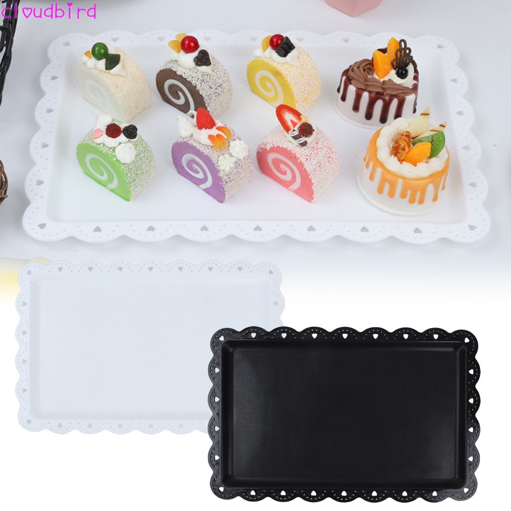 Fruit Plate Snacks Candy Dish Rectangular Plastic Cake Pan for Home ...
