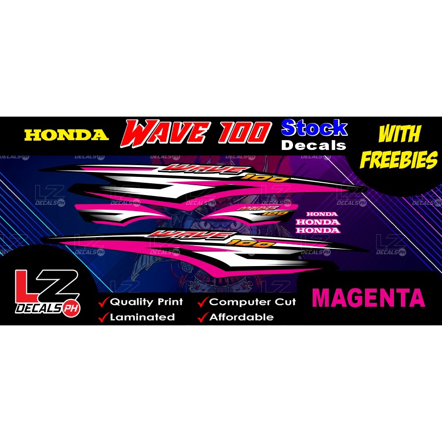 Honda Wave 100 Stock Decals / Stickers with Freebies | Shopee Philippines