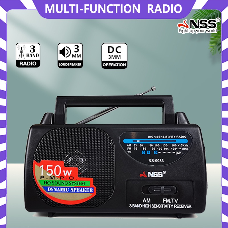 Portable AM/FM Radio, 2AA Battery Operated or AC Power with Long Range ...