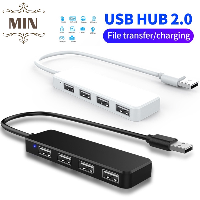 MIN High Speed Universal USB Hub 4 Port USB 2.0 Hub with Cable Mini Hub ...