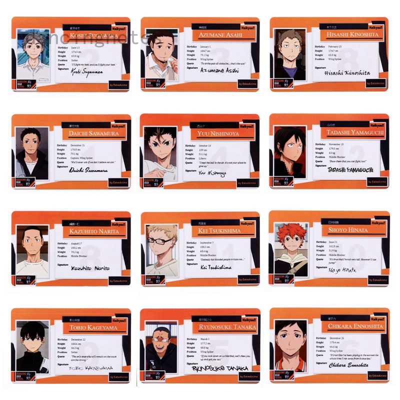 Haikyuu!! Anime ID PVC Cards Photocard Figure Cosplay Collection Card ...