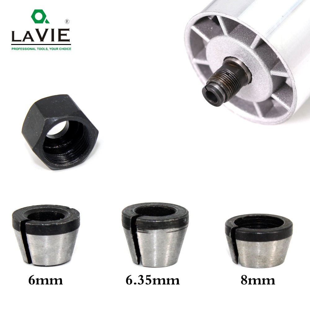 LAVIE 2 pcs set 6mm or 6.35mm or 8mm collet chuck with nut Engraving ...