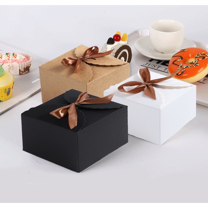 5pcs | Kraft Paper Gift Box with ribbon for giveaways party and gifts ...