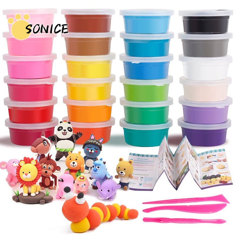 Sonice 24 Colors Air Dry Clay Magical Kids DIY Art Craft Clay Ultra ...