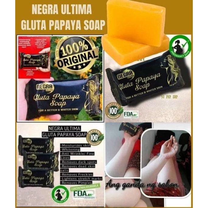 NEGRA ULTIMA GLUTA PAPAYA SOAP(20packs 120pcs) | Shopee Philippines