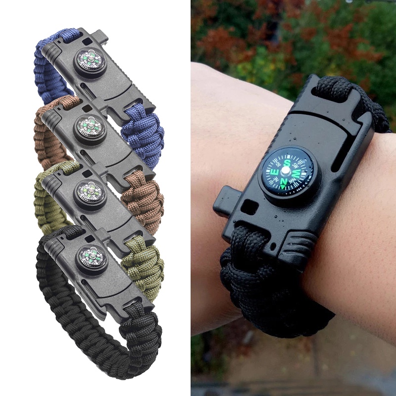 Multifunction Outdoor Bracelet with fi're starter K'ni'fe Compass and ...