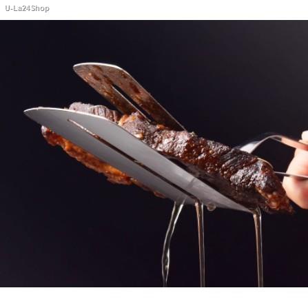 Stainless steel food tongs kitchen tools fried fish steak barbecue ...