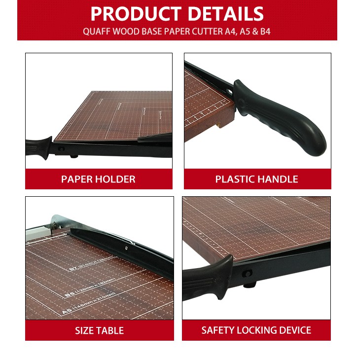 QUAFF Paper Cutter A4 / A3 / A5 / B4 || Metal Based & Wood Based ...