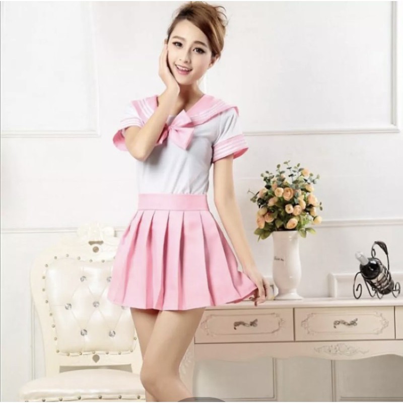 Pink Japanese School Uniform / Cosplay school uniform | Shopee Philippines