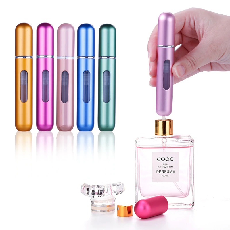 5ML PORTABLE MINI REFILLABLE PERFUME BOTTLE WITH SPRAY SCENT PUMP EMPTY ...