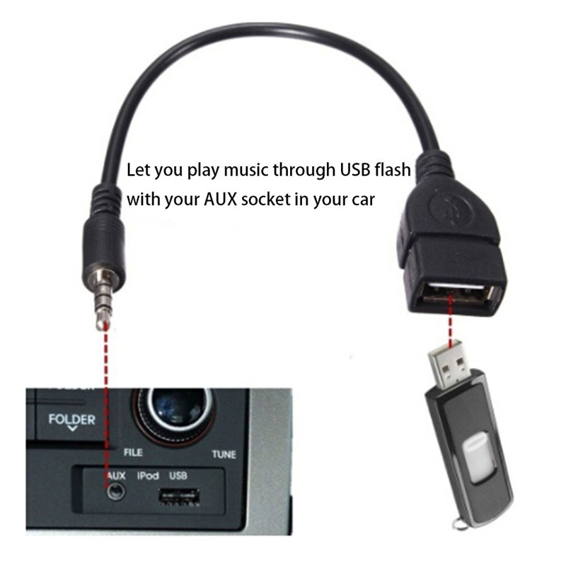 OM 3.5mm Male Audio AUX to USB Type A Female OTG Converter Adapter ...