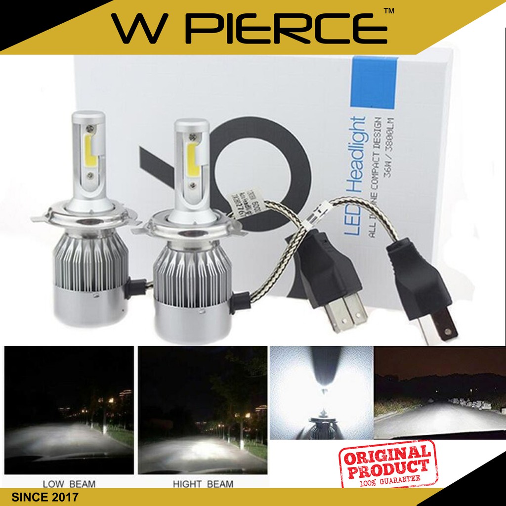 C6 Headlight LED H4 6500K Cree Hi/low Kits(WHITE) LED Car Headlights ...