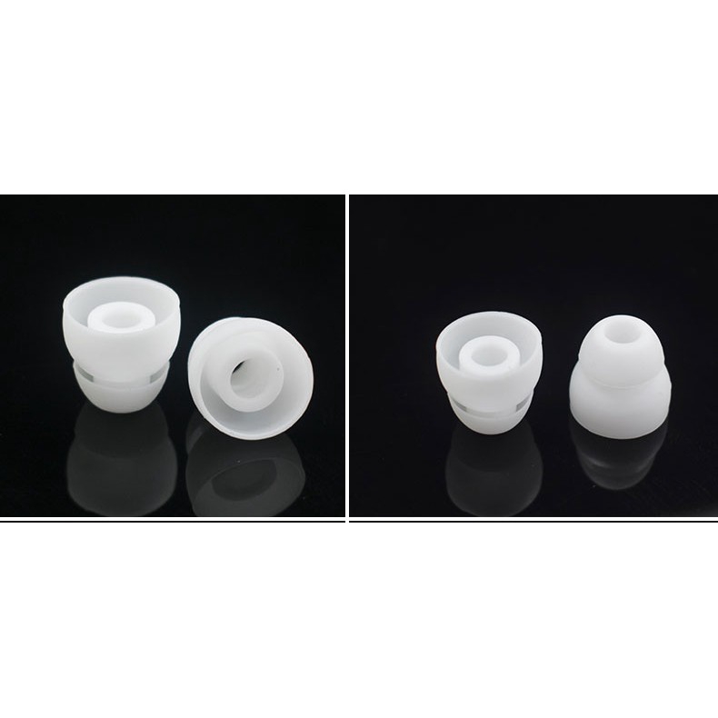 2Pairs Silicone Earbud Tips Double Flange Ear Plug Eartips for In-ear ...