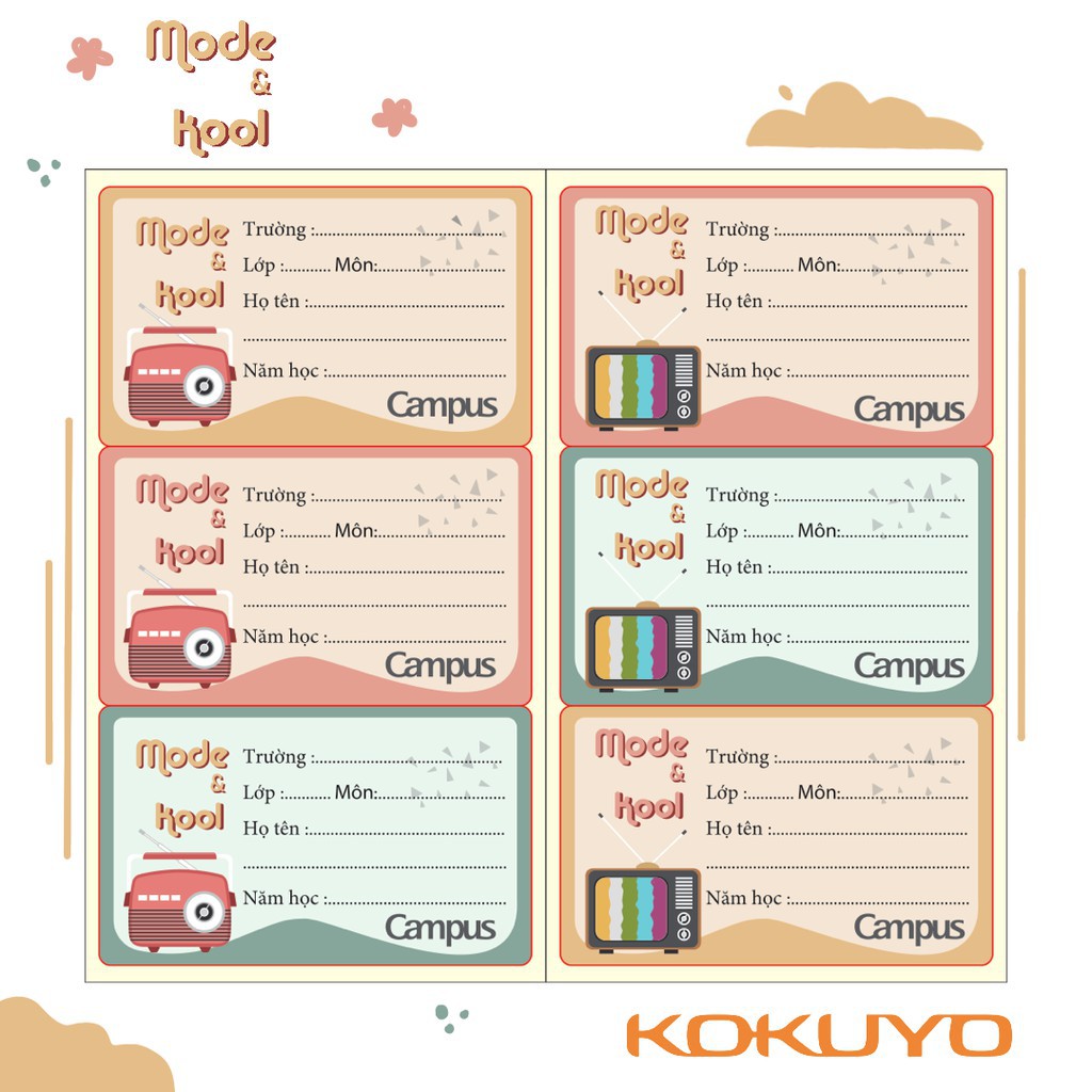 Campus notebook labels NT-MEO18 (18 pieces) | Shopee Philippines