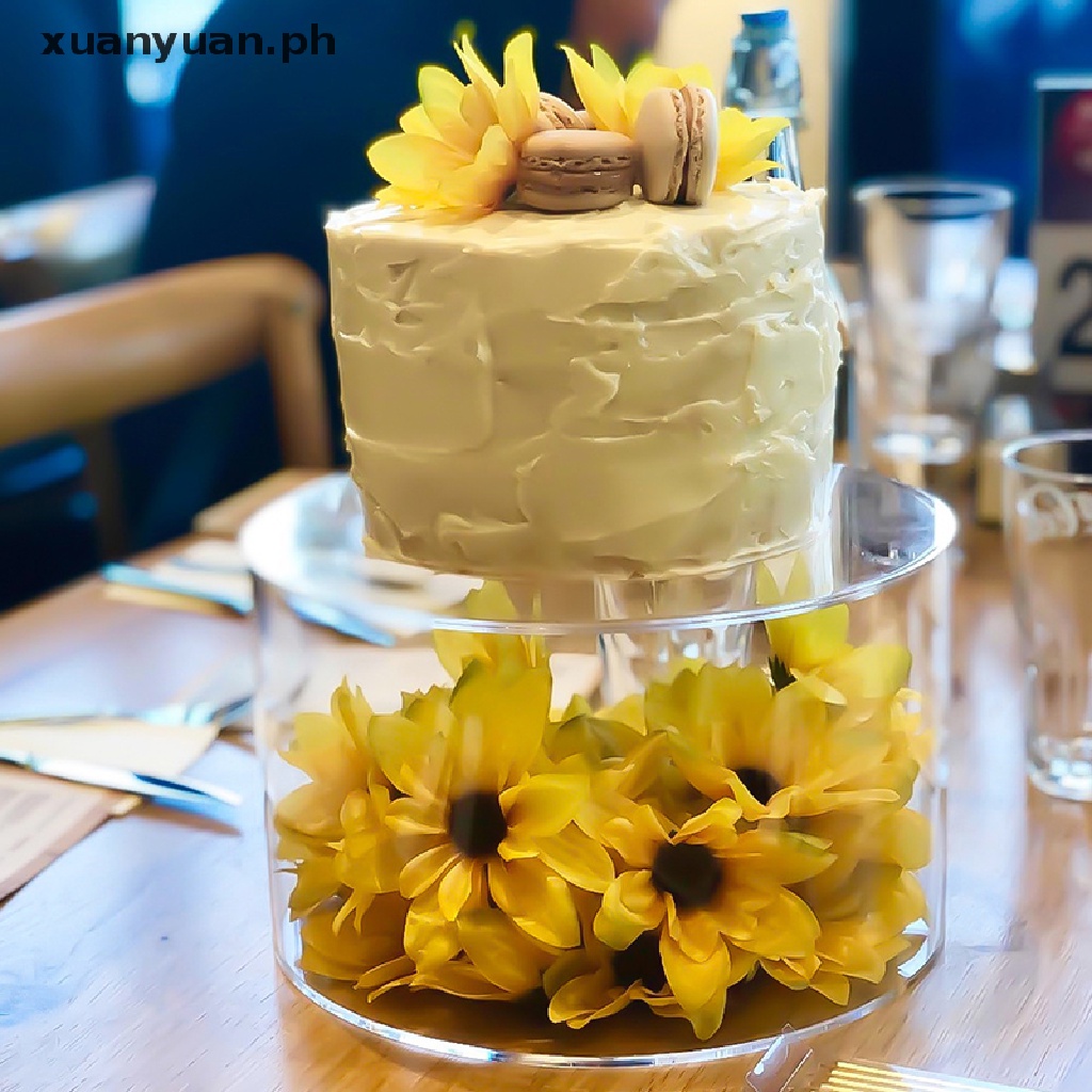 XUAN 15cm New Trends Clear Acrylic Fillable Cake Stand Cake Tillers ...