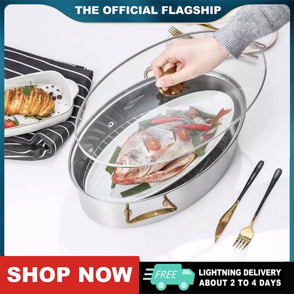 【COD】fish steamer stainless steel steamer for big fish. big cooking pot ...