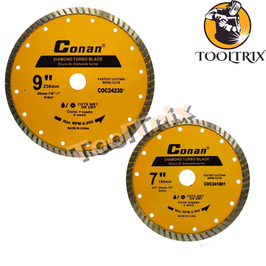 Conan CUTTING Disc Diamond Saw Blade (9"-230mm) (7"- 180mm) For Stone ...