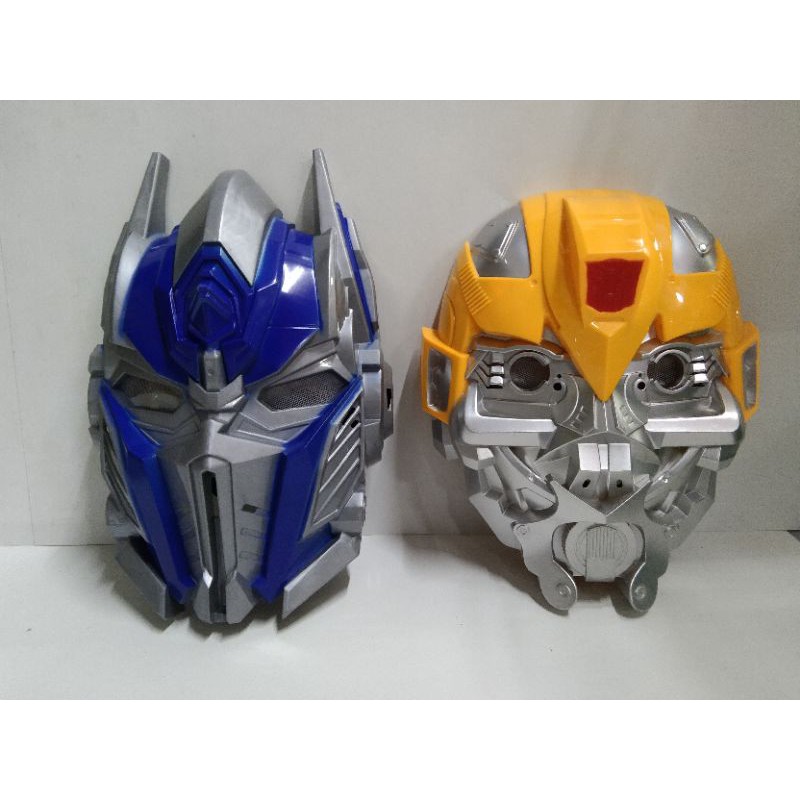 Transformers Mask With Light Up Optimus Prime & Bumblebee/Topeng Mainan ...