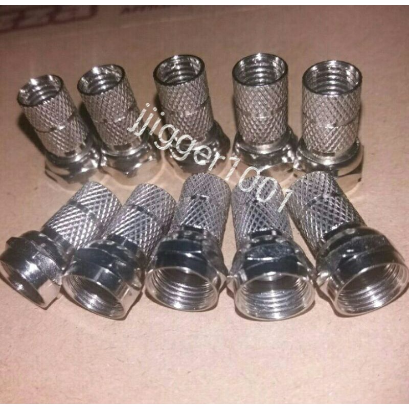 10 Pcs F Type Cable End RG6 Screw / Twist On Coaxial Cable Connector ...