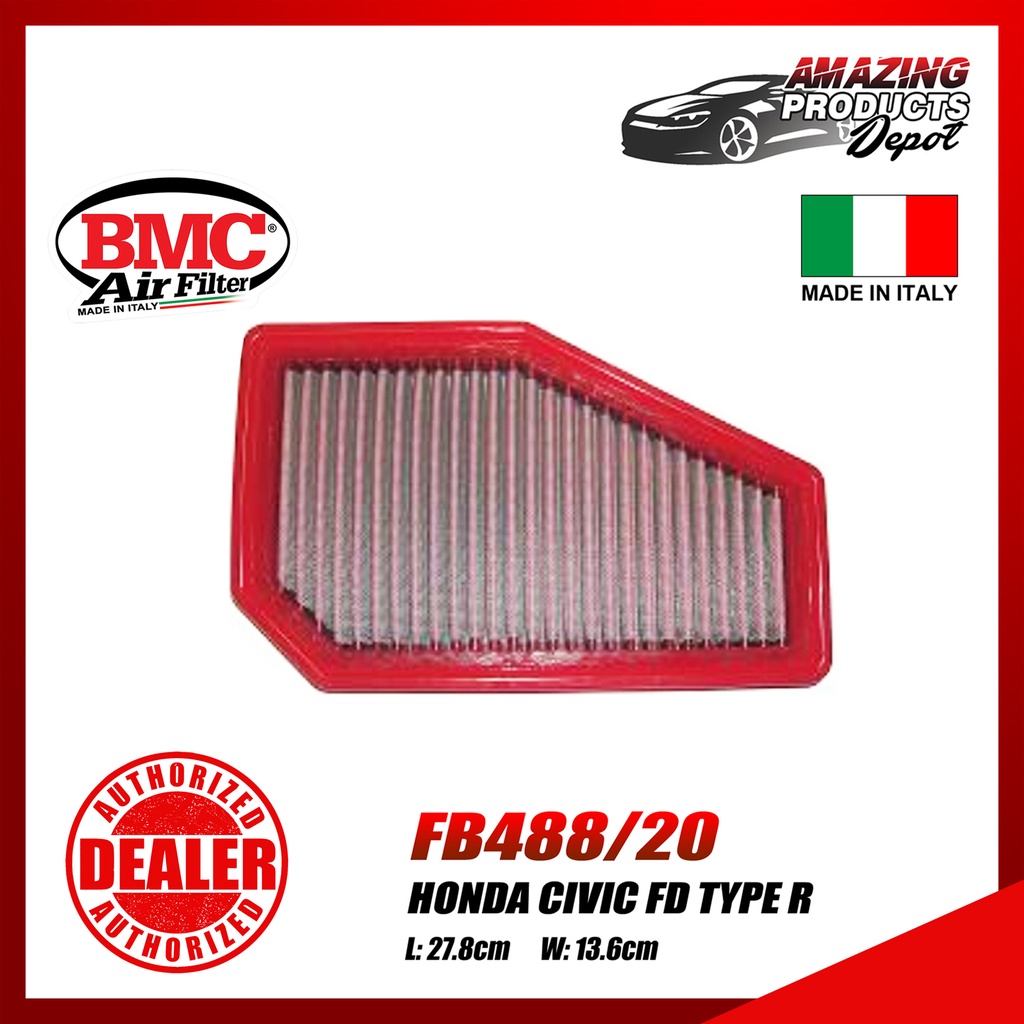 BMC Washable Air Filter FB488/20 for Honda Civic FD Type R | Shopee ...
