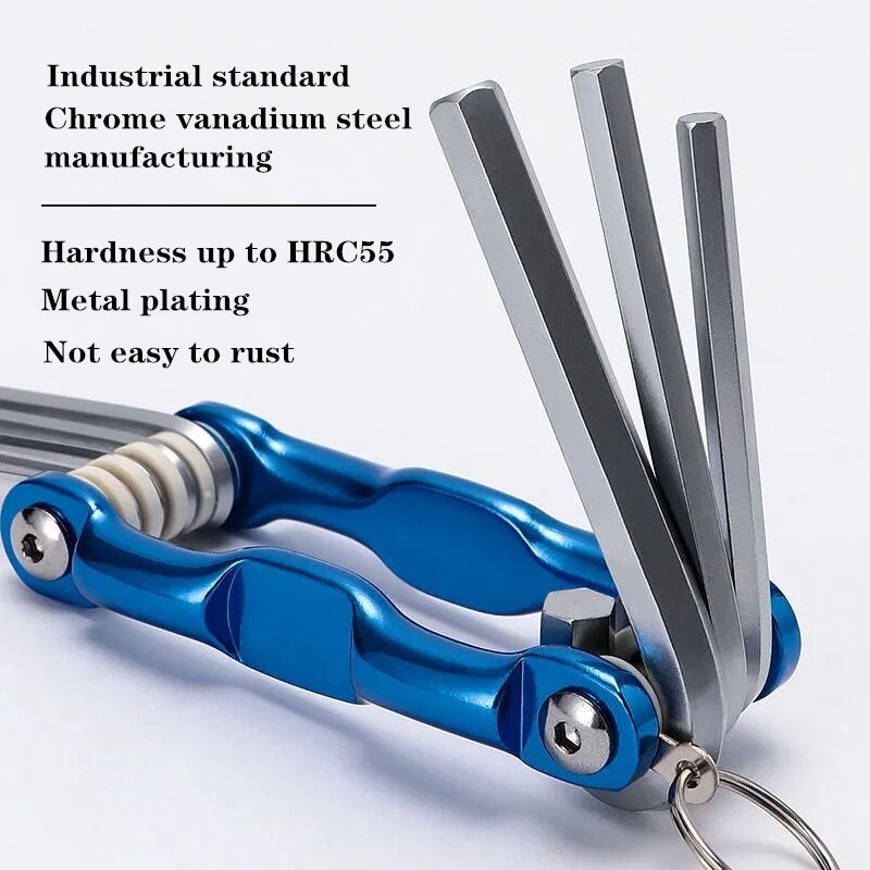 Portable folding hexagonal wrench, multifunctional flat head metric ...