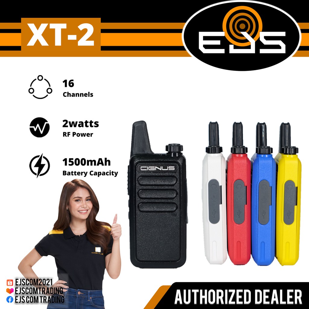 Cignus XT2 UHF two way radio walkie talkie radio FREE EARPIECE | Shopee ...